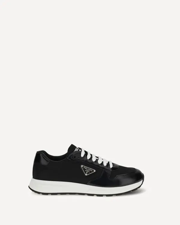 Prada Prax 01 Re-nylon And Brushed Leather Sneakers - Black