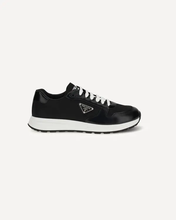 Prada Prax 01 Sneakers In Re-nylon And Brushed Leather - Black