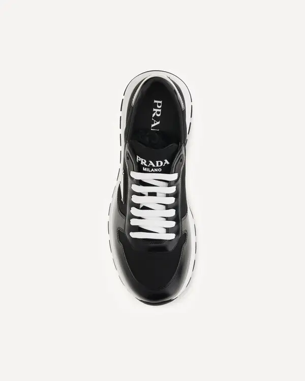 Prada Prax 01 Sneakers In Re-nylon And Brushed Leather - Black