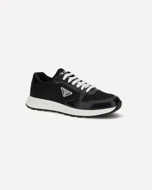 Prada Prax 01 Sneakers In Re-nylon And Brushed Leather - Black