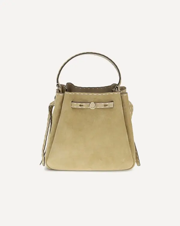 Tory Burch Romy Suede Bucket Bag - Beige