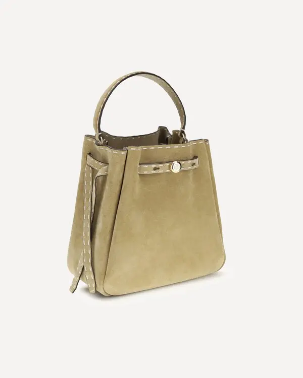 Tory Burch Romy Suede Bucket Bag - Beige