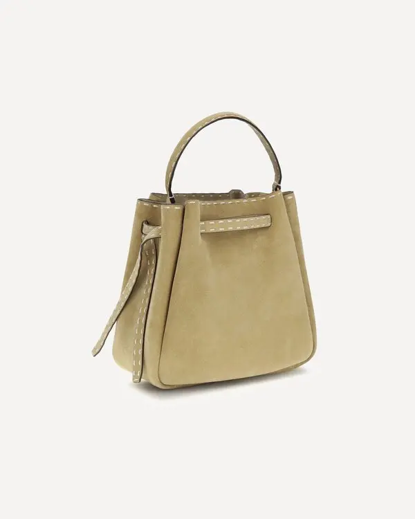 Tory Burch Romy Suede Bucket Bag - Beige