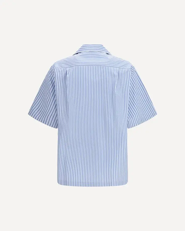 Dolce & Gabbana Striped Poplin Hawaii Shirt - Blue