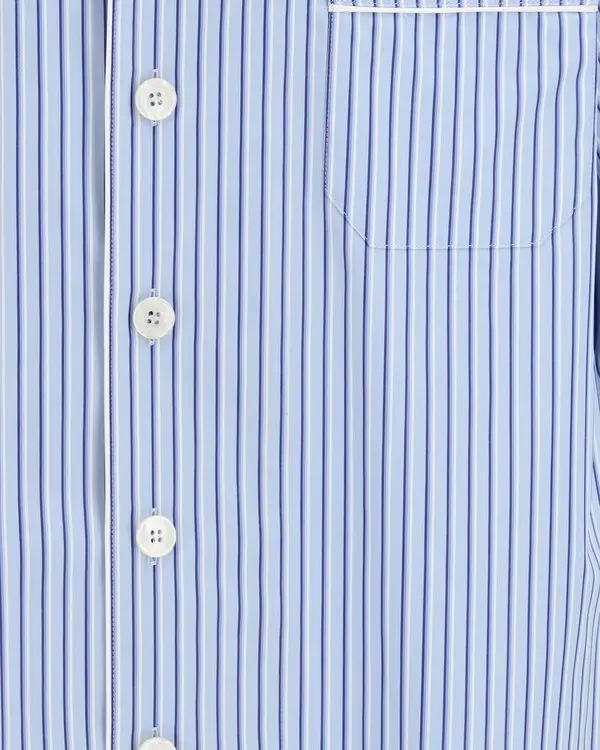 Dolce & Gabbana Striped Poplin Hawaii Shirt - Blue