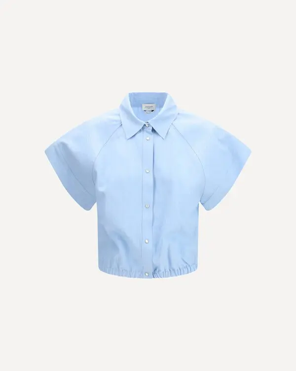 Jacob Cohen Striped Viscose And Linen Canvas Short-sleeve Shirt - Light Blue
