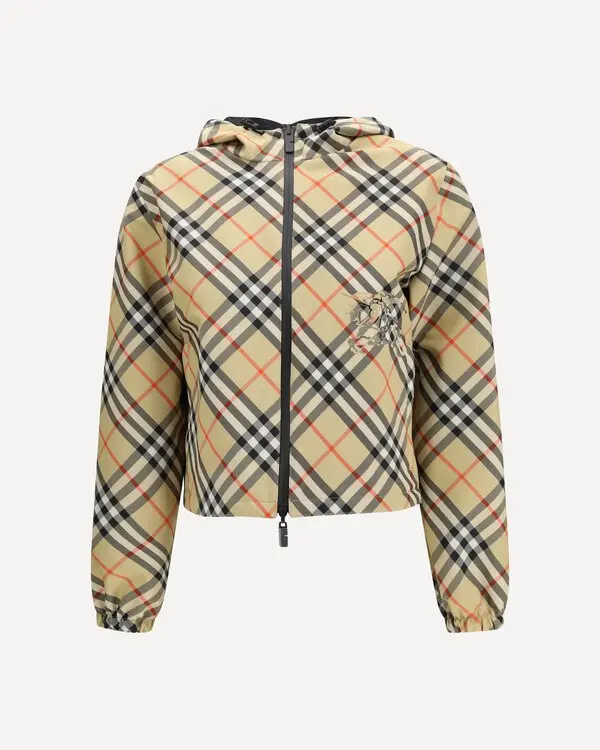Burberry Reversible Cropped Check Jacket - Beige
