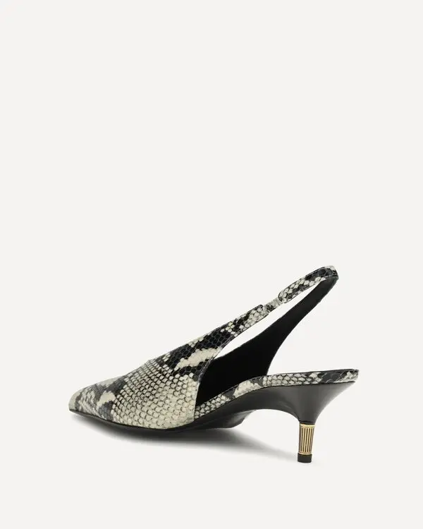 Khaite Bella Slingback Pumps In Syampa Python Calfskin