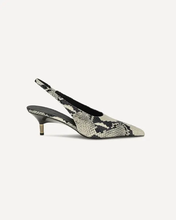 Khaite Bella Slingback Pumps In Syampa Python Calfskin