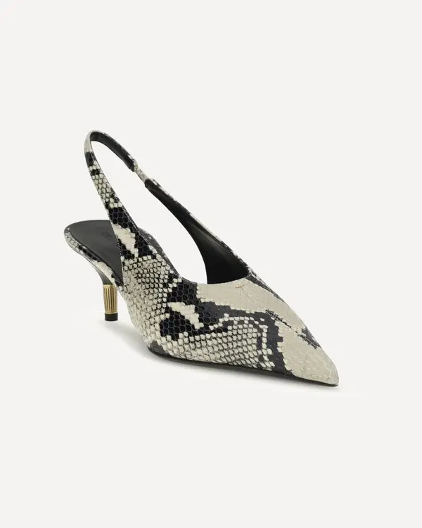 Khaite Bella Slingback Pumps In Syampa Python Calfskin