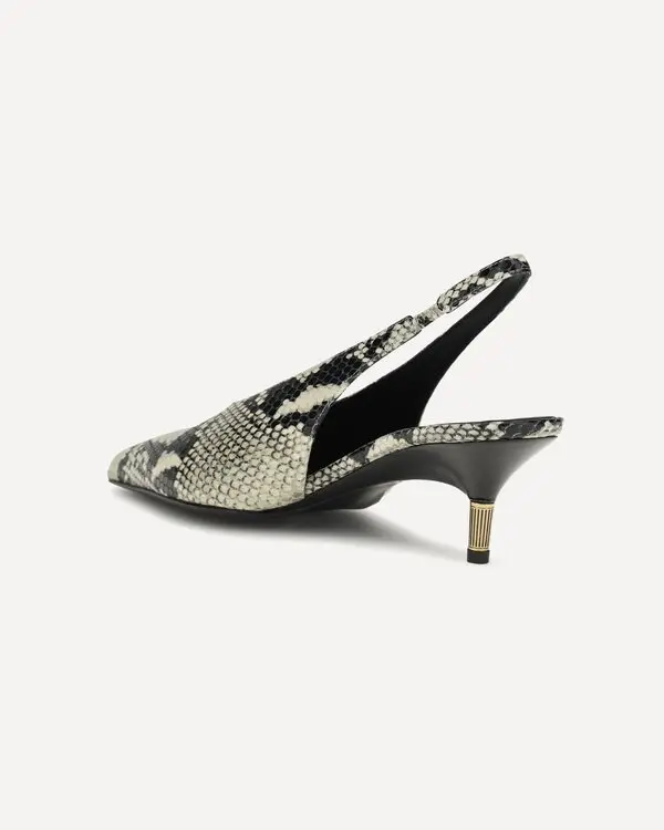 Khaite Bella Slingback Pumps In Syampa Python Calfskin