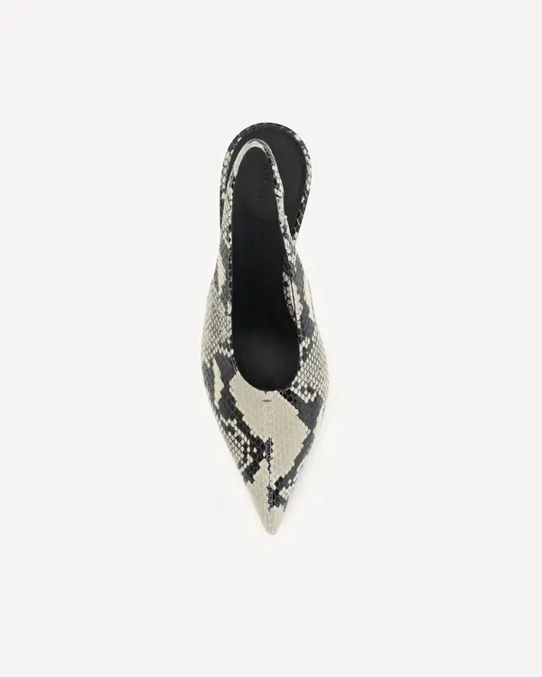 Khaite Bella Slingback Pumps In Syampa Python Calfskin