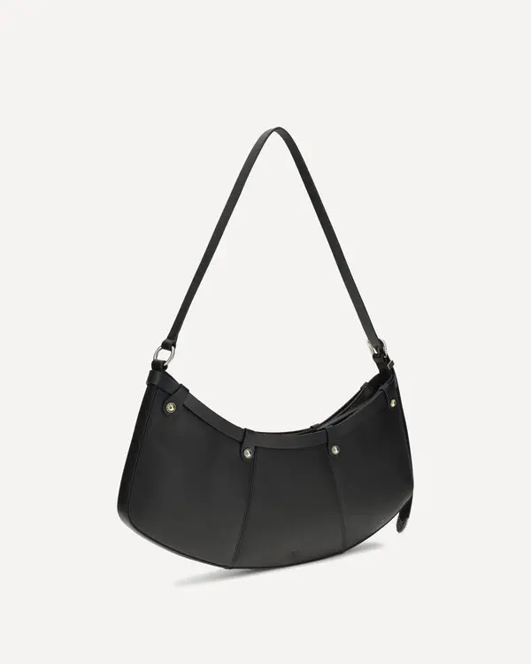 Pinko Large Pocket Body Shoulder Bag In Full-grain Leather