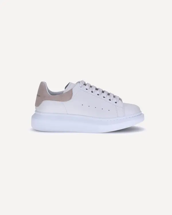 Alexander McQueen Leather Sneakers With Platform Sole - White