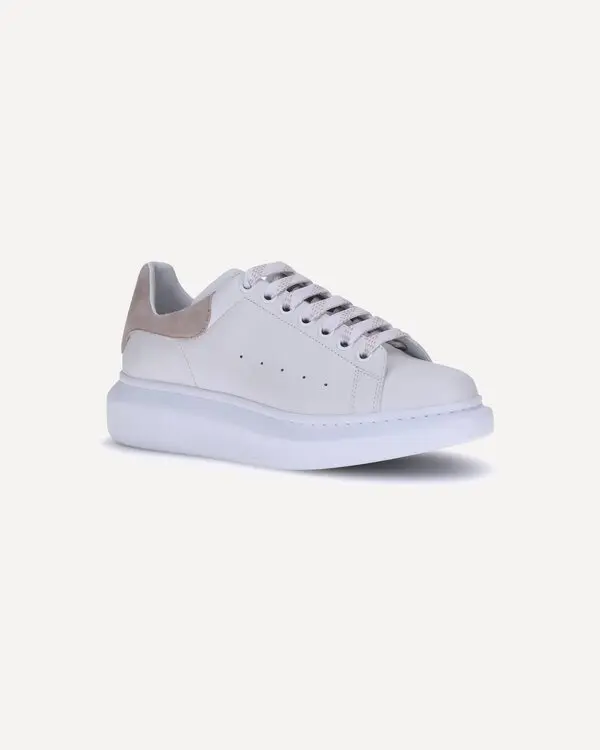 Alexander McQueen Leather Sneakers With Platform Sole - White