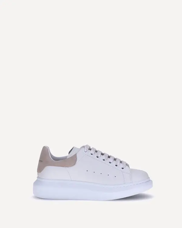 Alexander McQueen Leather Sneakers With Platform Sole - White