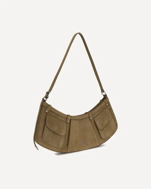 Pinko Suede Large Pocket Body Shoulder Bag