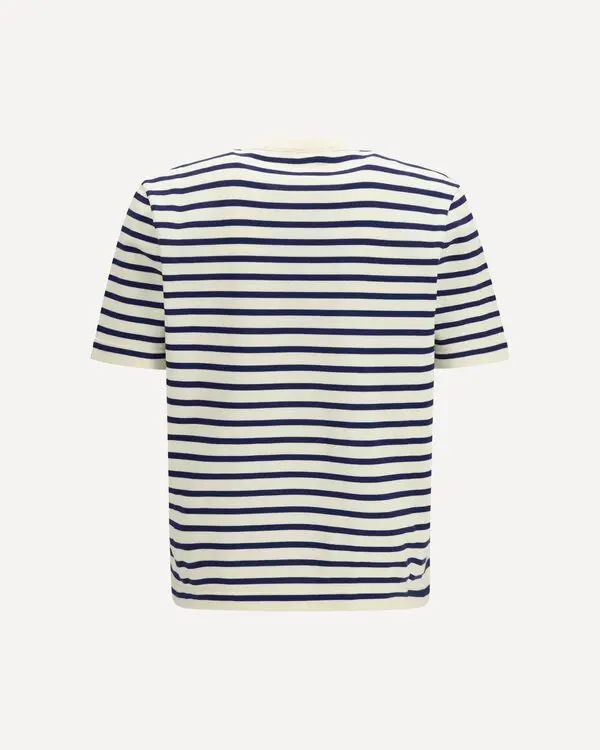 Prada Striped Short-sleeve Cotton Sweater