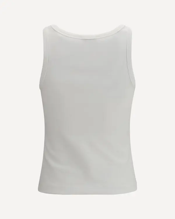 Kenzo Ribbed Tank Top With Boke Flower Print - White