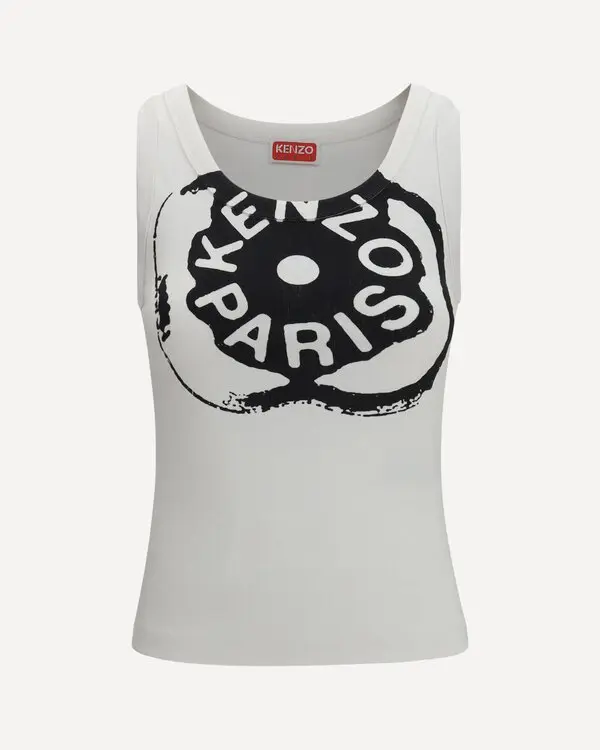 Kenzo Boke Flower 2.0" Ribbed Tank Top - White