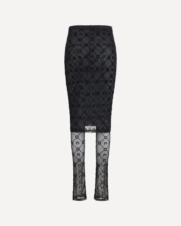 MARINE SERRE Moonogram Mesh Flock Pant-skirt