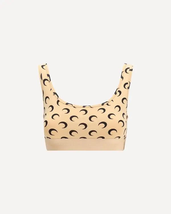MARINE SERRE Moon Recycled Jerey Port Bra - Beige