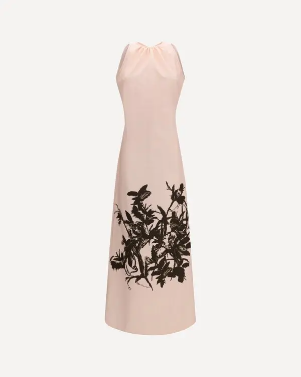 CRIDA MILANO Petunia Long Dress In Cotton And Viscose Duchesse - Pink
