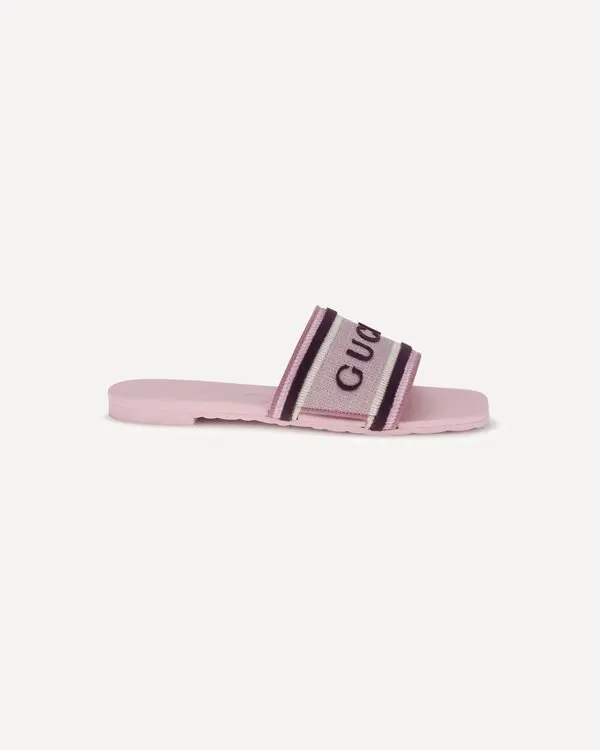 Gucci Rubber Slide Sandals - Pink