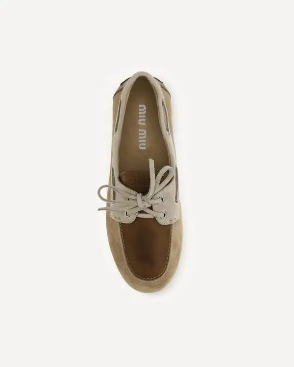 Miu Miu Leather And Suede Loafers
