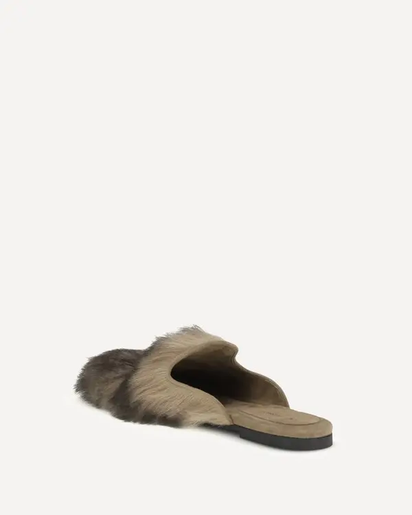Dolce & Gabbana Sheepskin Mules - Grey