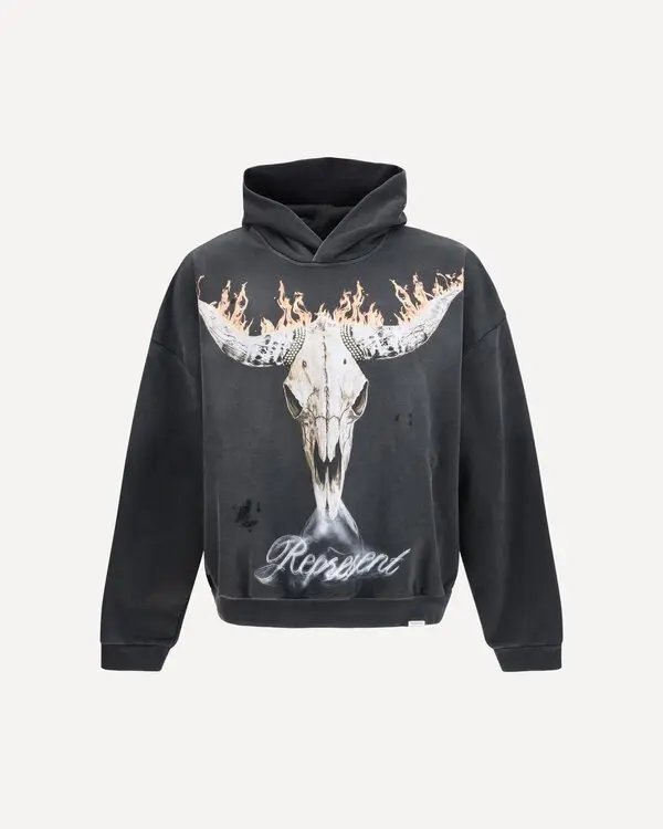 REPRESENT British Cowboys Skull Graphic Hoodie