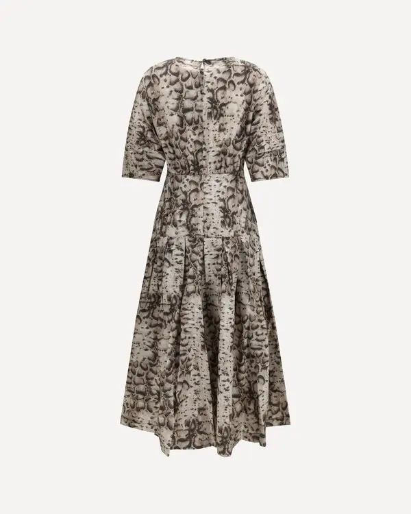 Pinko Animal Print Cut-out Dress With Pleated Skirt