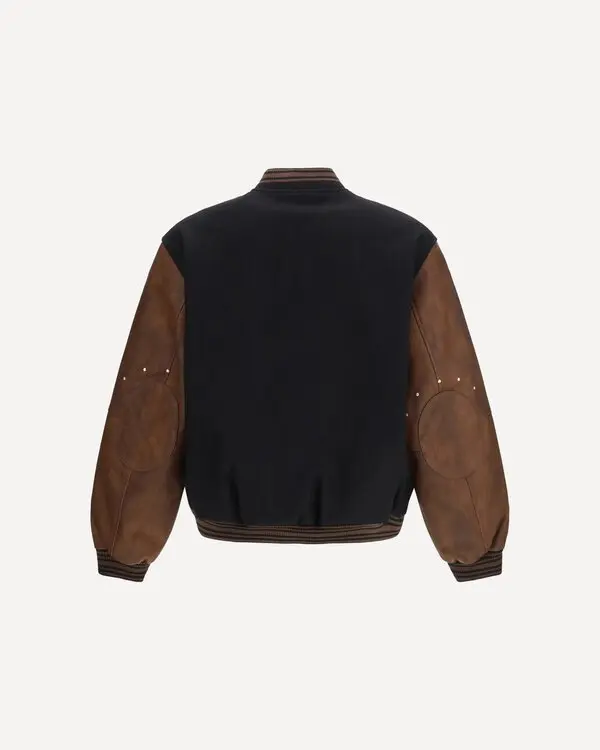 REPRESENT Vintage Varsity Jacket With Leather Sleeves