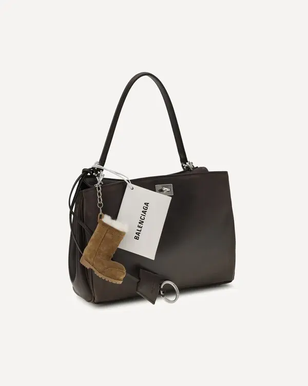 Balenciaga Small Rodeo Shoulder Bag With Top Handle And Turn Lock Closure - Brown
