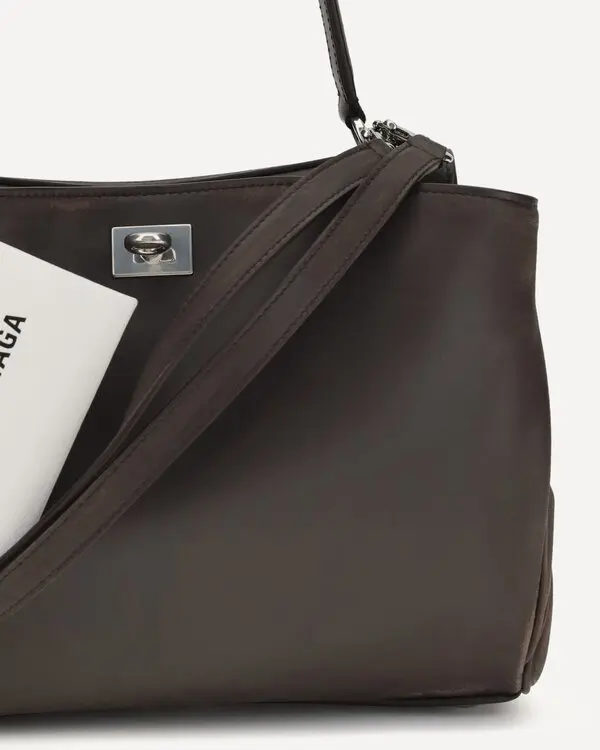 Balenciaga Small Rodeo Shoulder Bag With Top Handle And Turn Lock Closure - Brown