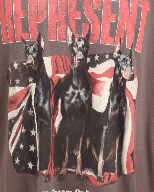 REPRESENT Printed Cotton T-shirt - Black