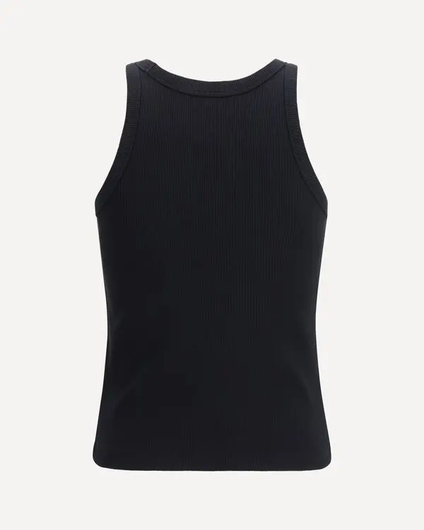 Maison Kitsuné Ribbed Cotton Tank Top With Logo Print