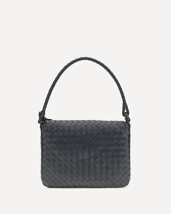 Bottega Veneta Woven Leather Shoulder Bag - Blue