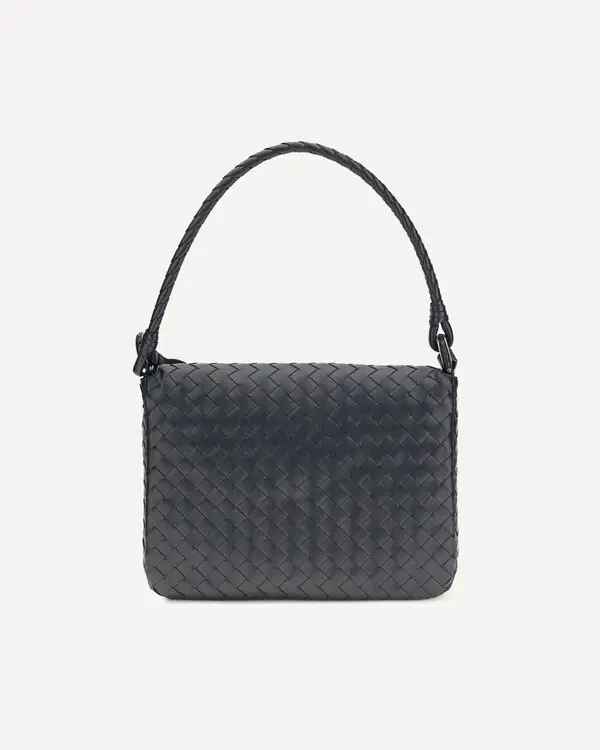 Bottega Veneta Woven Leather Shoulder Bag - Blue