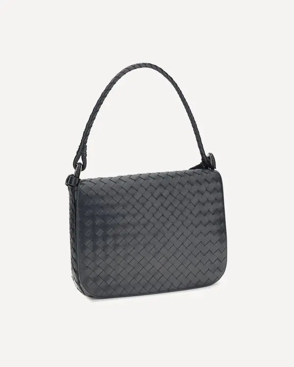 Bottega Veneta Woven Leather Shoulder Bag - Blue