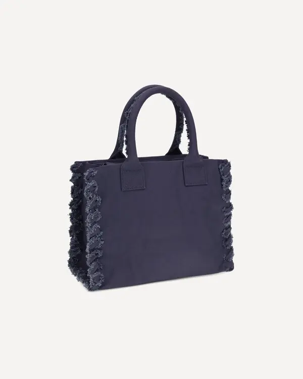 Pinko Canvas Tote Bag With Embroidered Logo - Blue