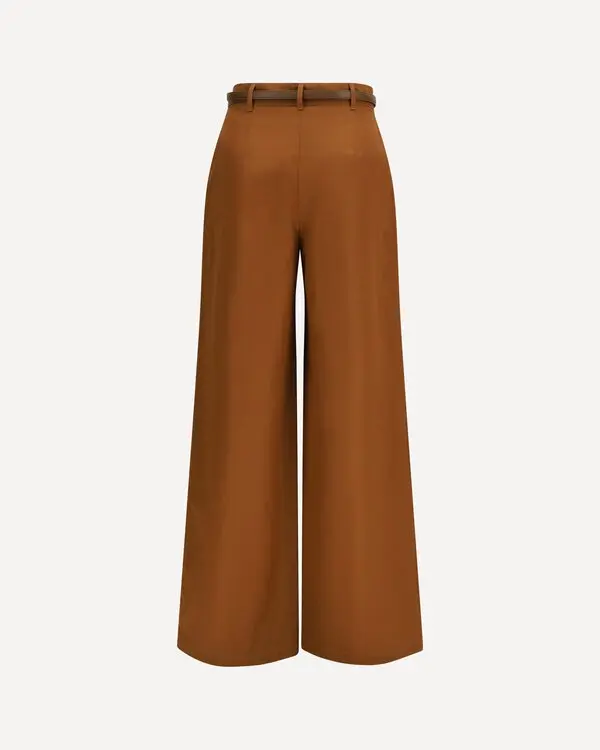 Max Mara Farea" Cotton Poplin Belted Trousers