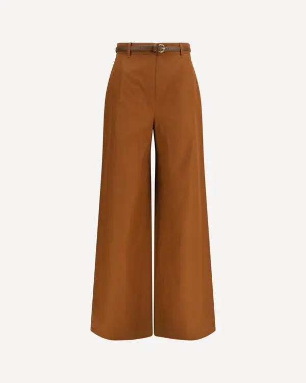 Max Mara Farea" Cotton Poplin Belted Trousers