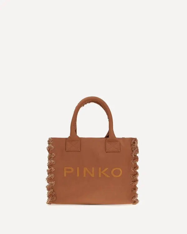Pinko Canvas Tote Bag - Brown