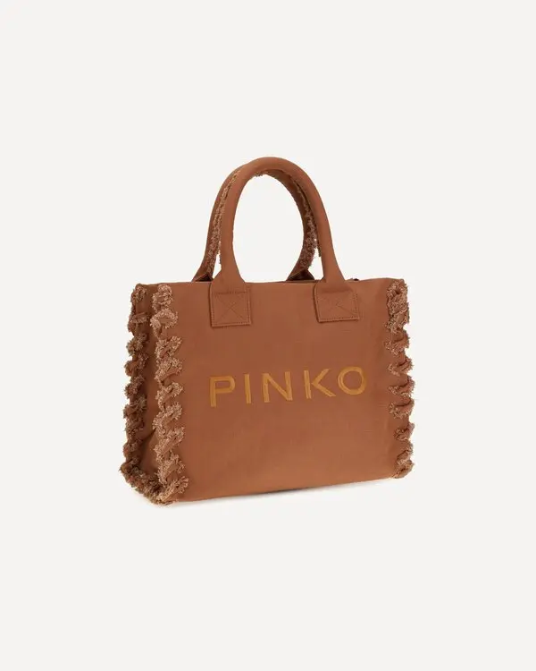 Pinko Canvas Tote Bag - Brown