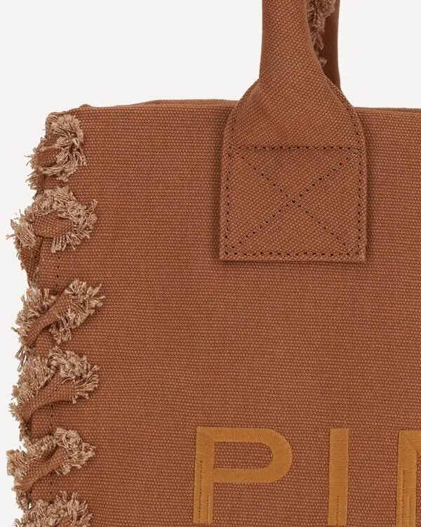 Pinko Canvas Tote Bag - Brown