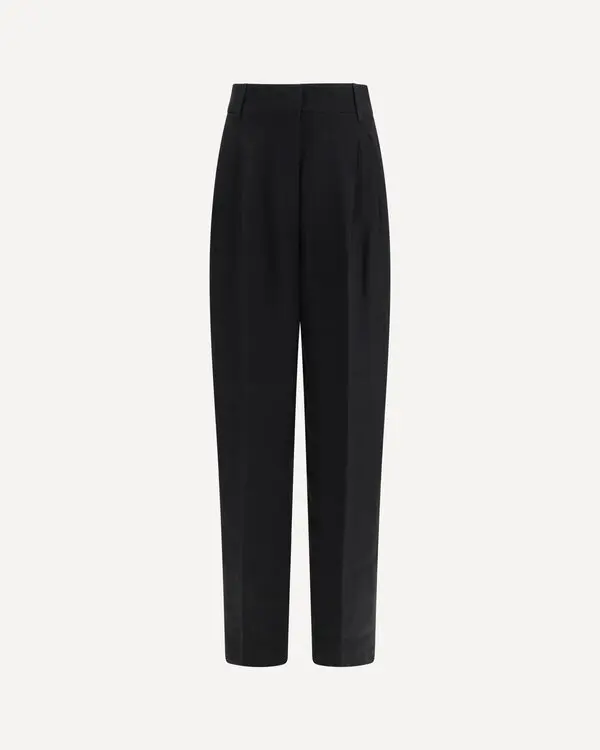 Max Mara Mstsumero Pants In Linen Batavia - Black