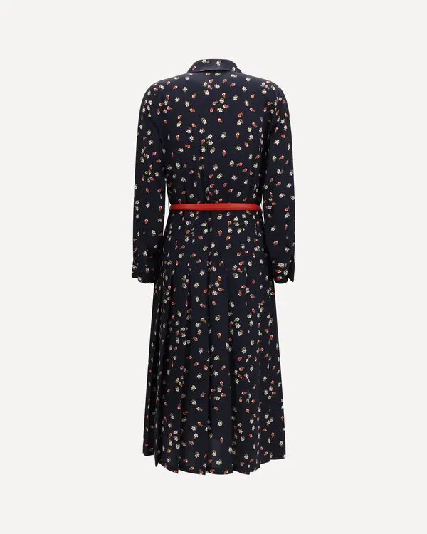 Max Mara Stelmo Floral Print Silk Dress With Belt