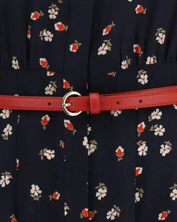 Max Mara Stelmo Floral Print Silk Dress With Belt