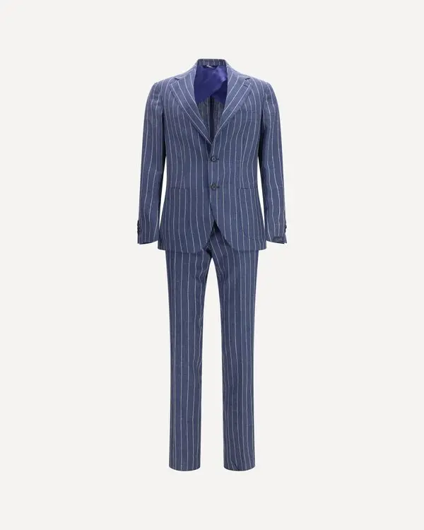 GI CAPRI Single-breasted Pinstripe Suit With Patch Pocket
